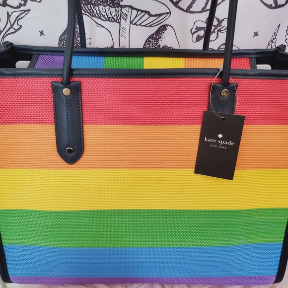kate spade | Bags | Nwt Kate Spade Ella Large Multi Rainbow All Love ...